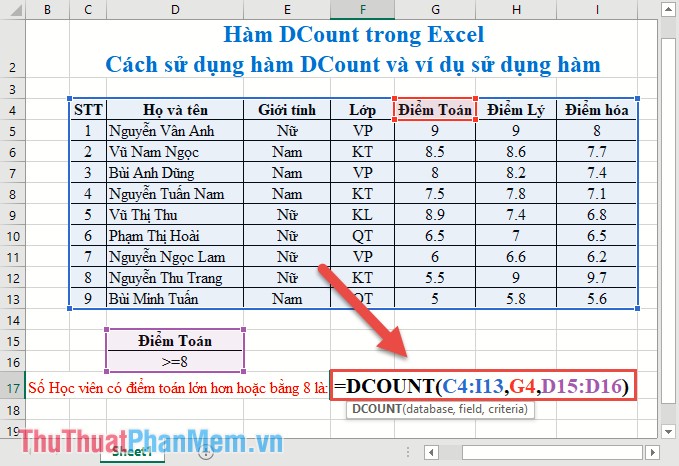 Dcount Function In Excel How To Use The Dcount Function And Examples Using The Dcount Function