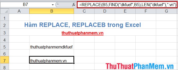 Replace And Replaceb Replace Part Of The Input Text String In Excel