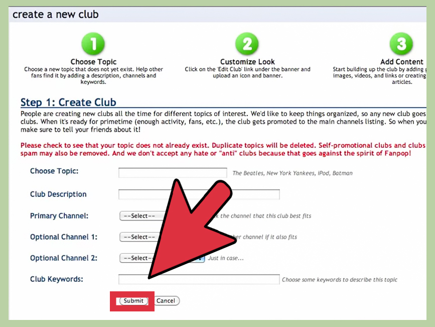 How to Create a New Club on Fanpop