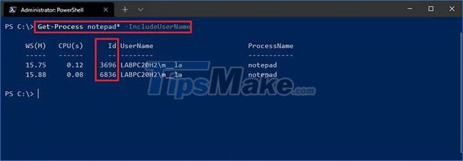 How to find the Process ID of the application on Windows 10