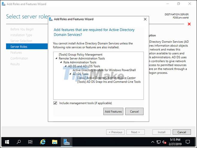 How to install Active Directory on Windows Server 2019