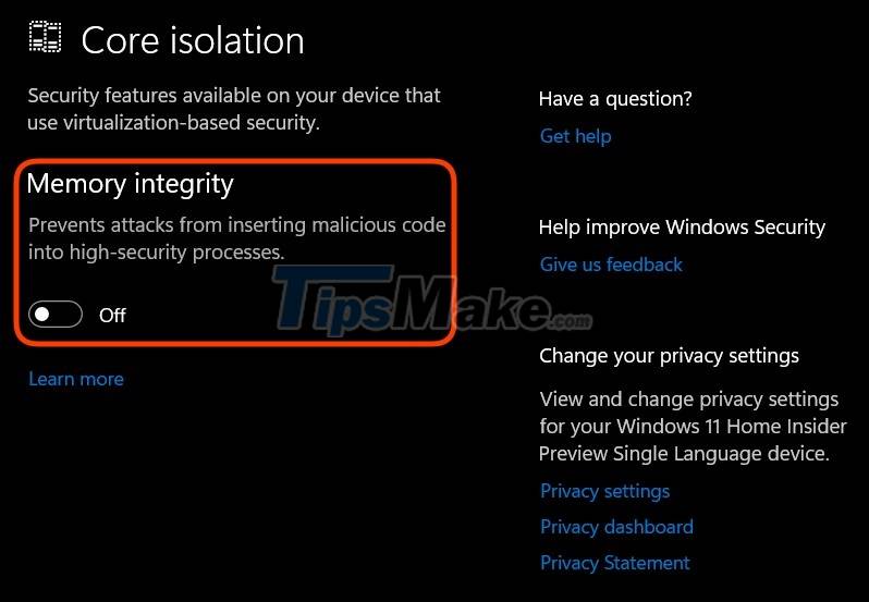 Steps to turn off VBS security on Windows 11 to not lose