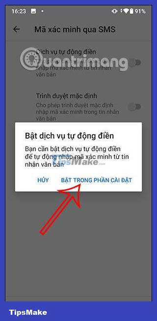 How to autofill verification codes on Android - TipsMake.com How to autofill verification codes on Android - TipsMake.com