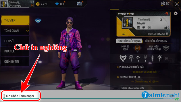 FF color palette, how to chat and create Free Fire signature
