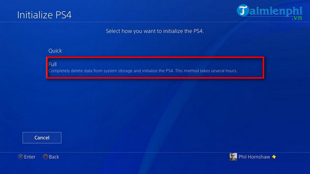 Instructions for factory reset PS4 - TipsMake.com